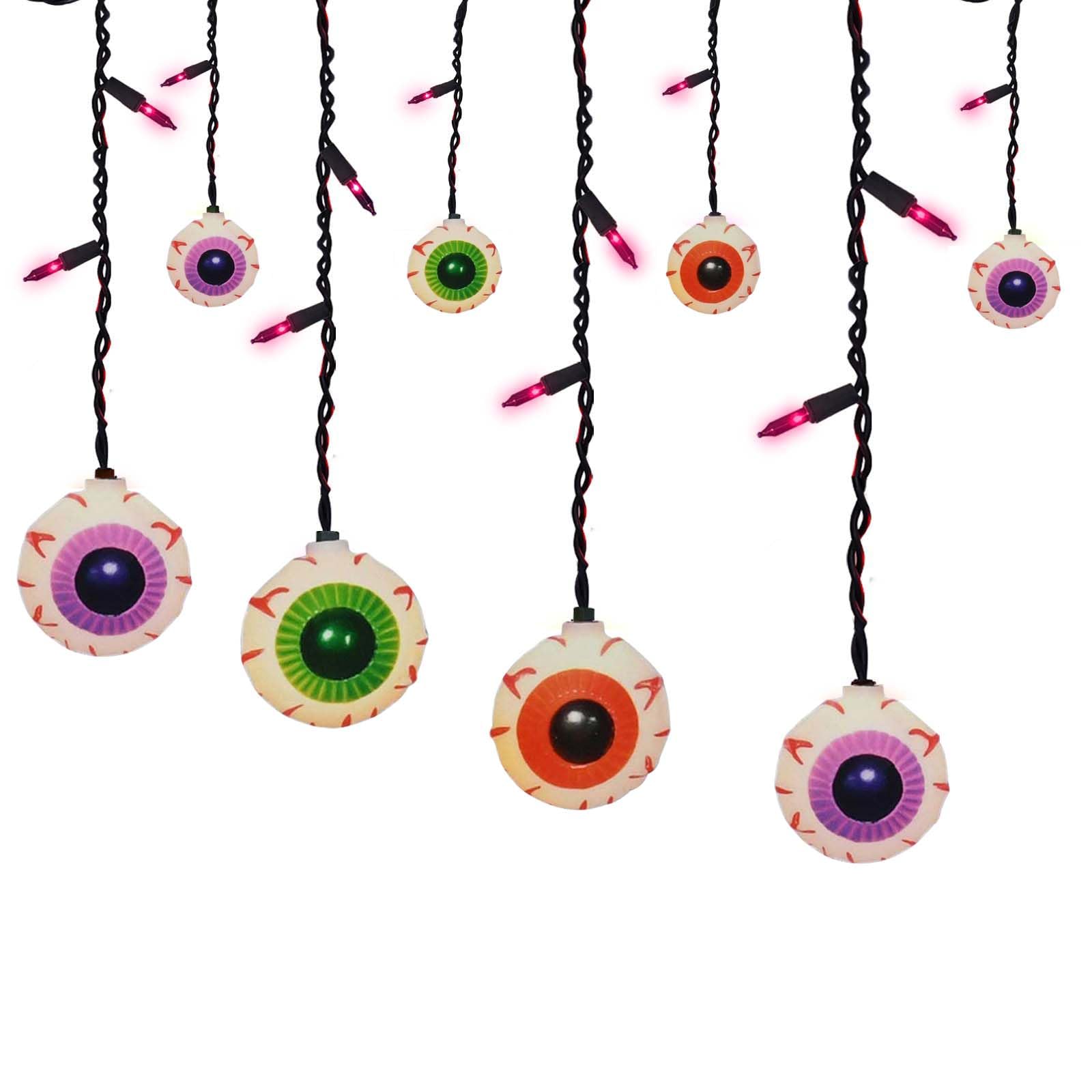 Amazon.com: Romasaty Halloween 7FT Eyeball Curtain Lights with 10 ...