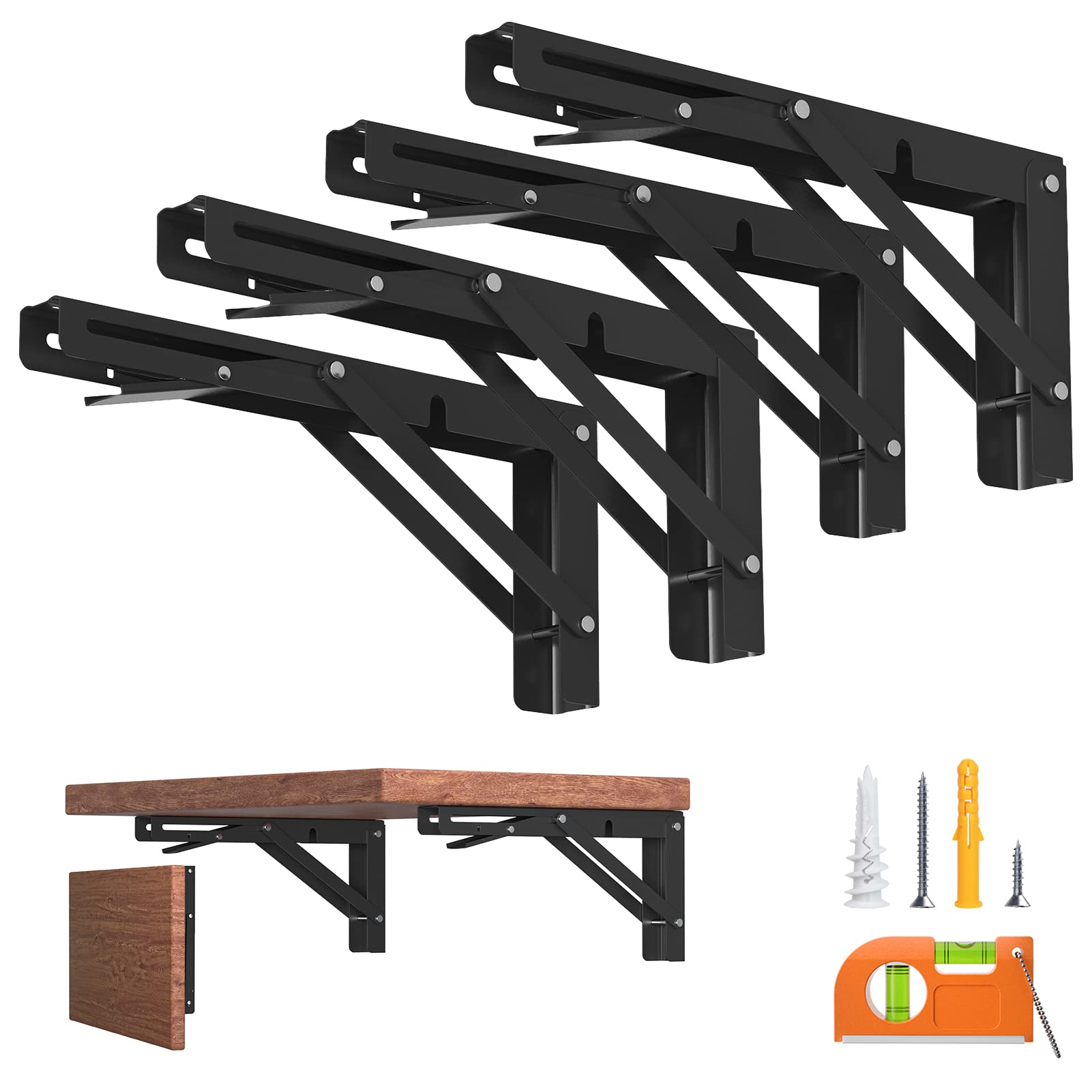 Snapklik.com : 8-Inch Foldable Brackets For DIY Folding Shelves Or Tables