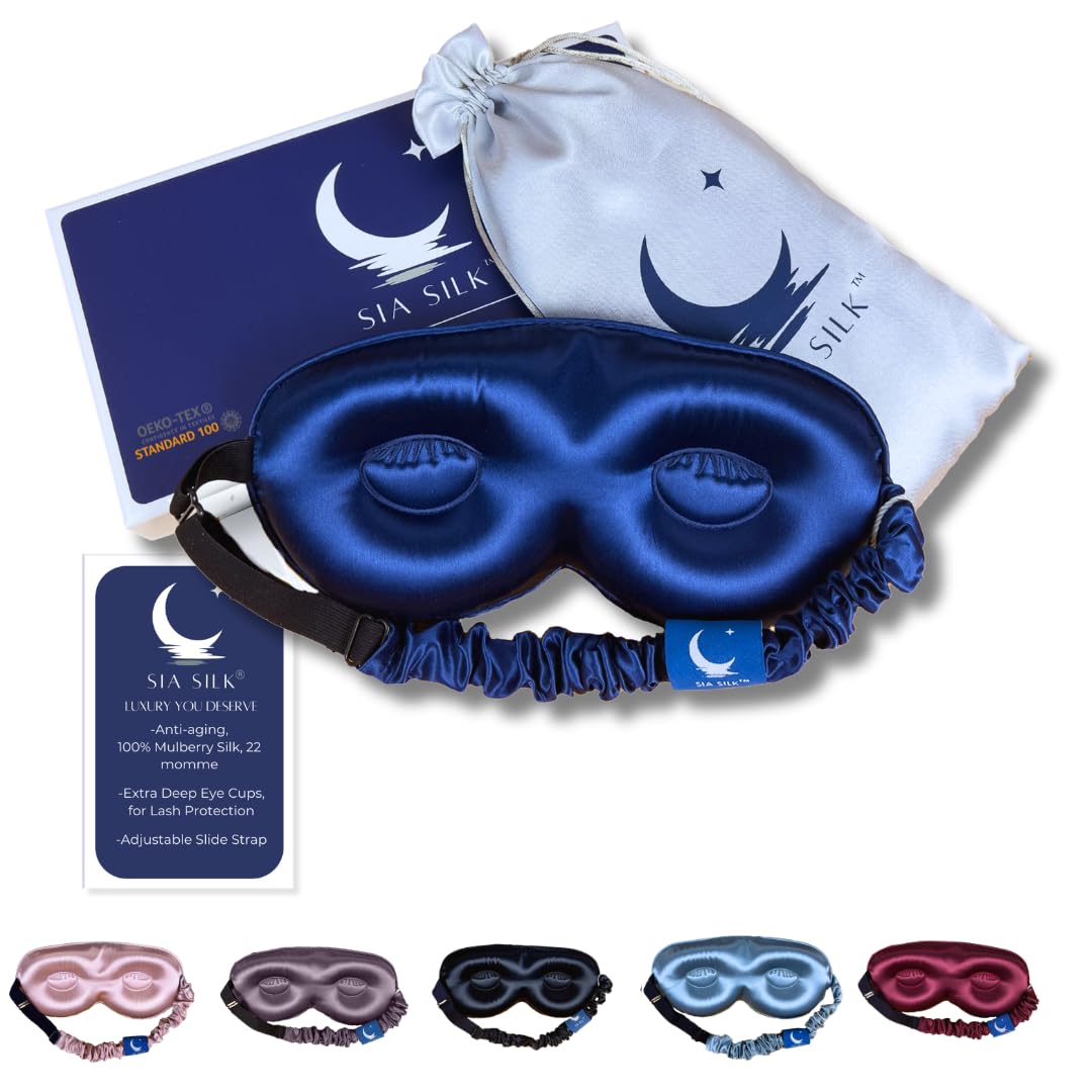 Amazon.com: Sia Silk Sleep Mask with Deep Eye Cups, 100% Mulberry Silk ...