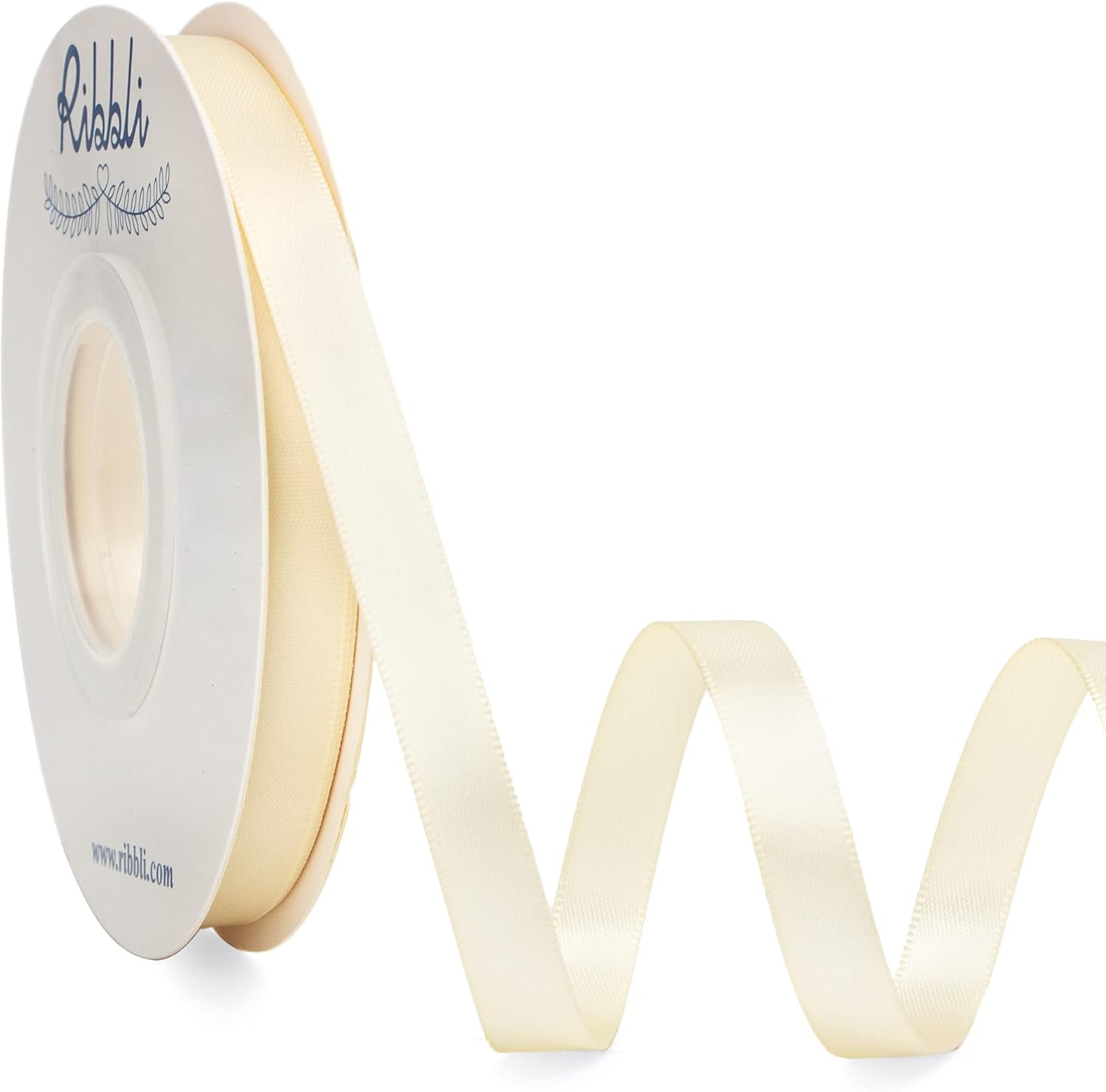 Amazon.com: Ribbli Double Faced Ivory Satin Ribbon,3/8” x Continuous 25 ...