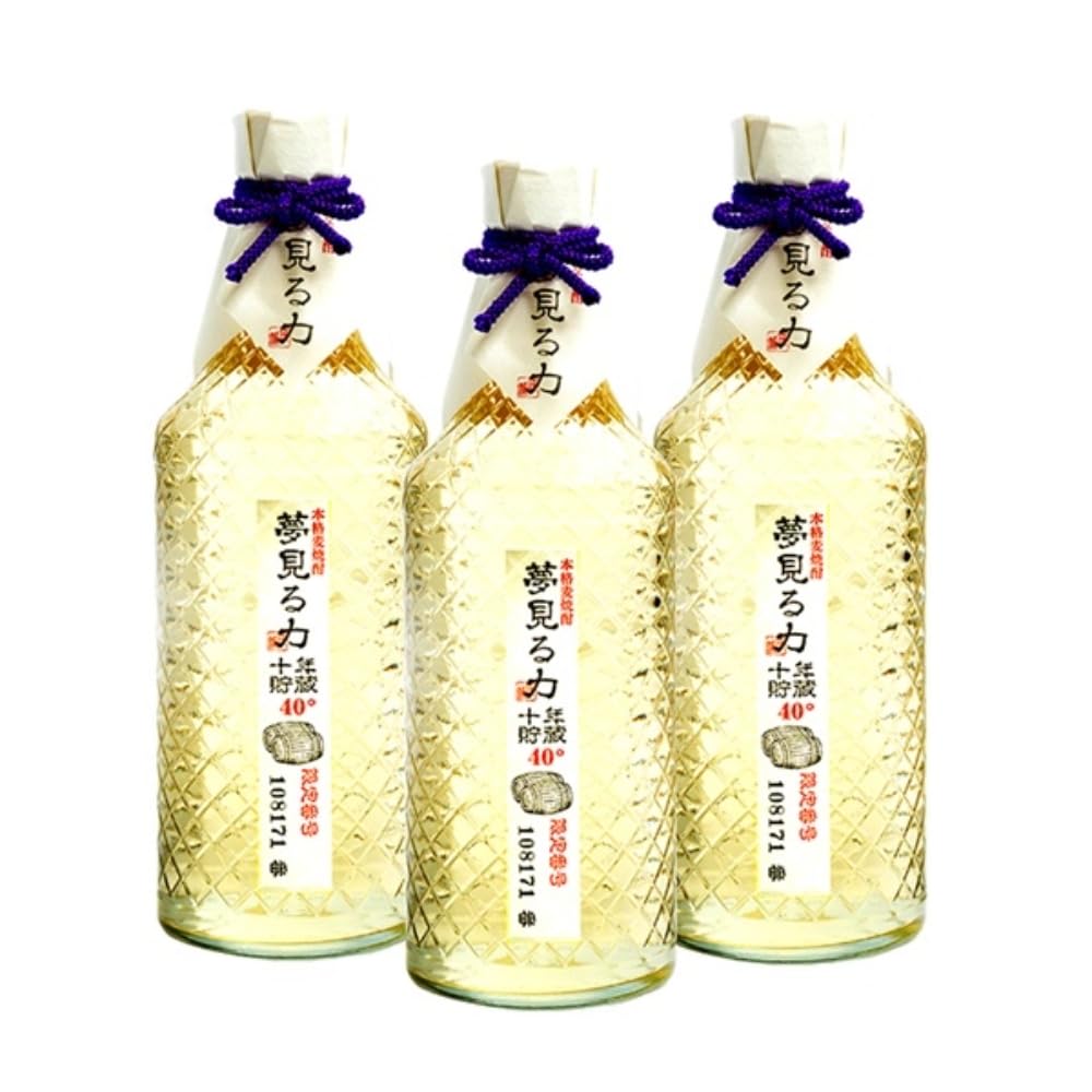 Amazon.co.jp: 【3本セット】夢見る力 麦焼酎 十年長期熟成 40度 720ml 神楽酒造 : 食品・飲料・お酒