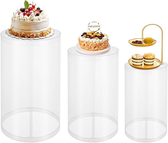Amazon.com: Silencear Cylinder Pedestal Stands, 3Pcs Acrylic Round ...