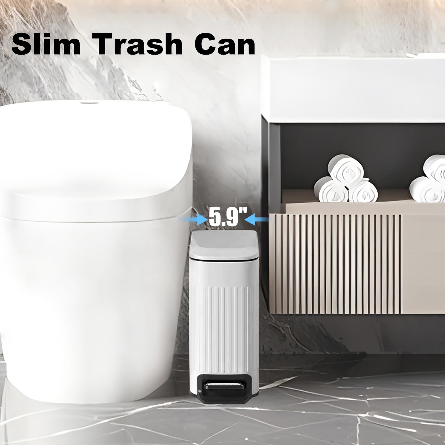 Snapklik.com : TIPGO Small Bathroom Trash Can