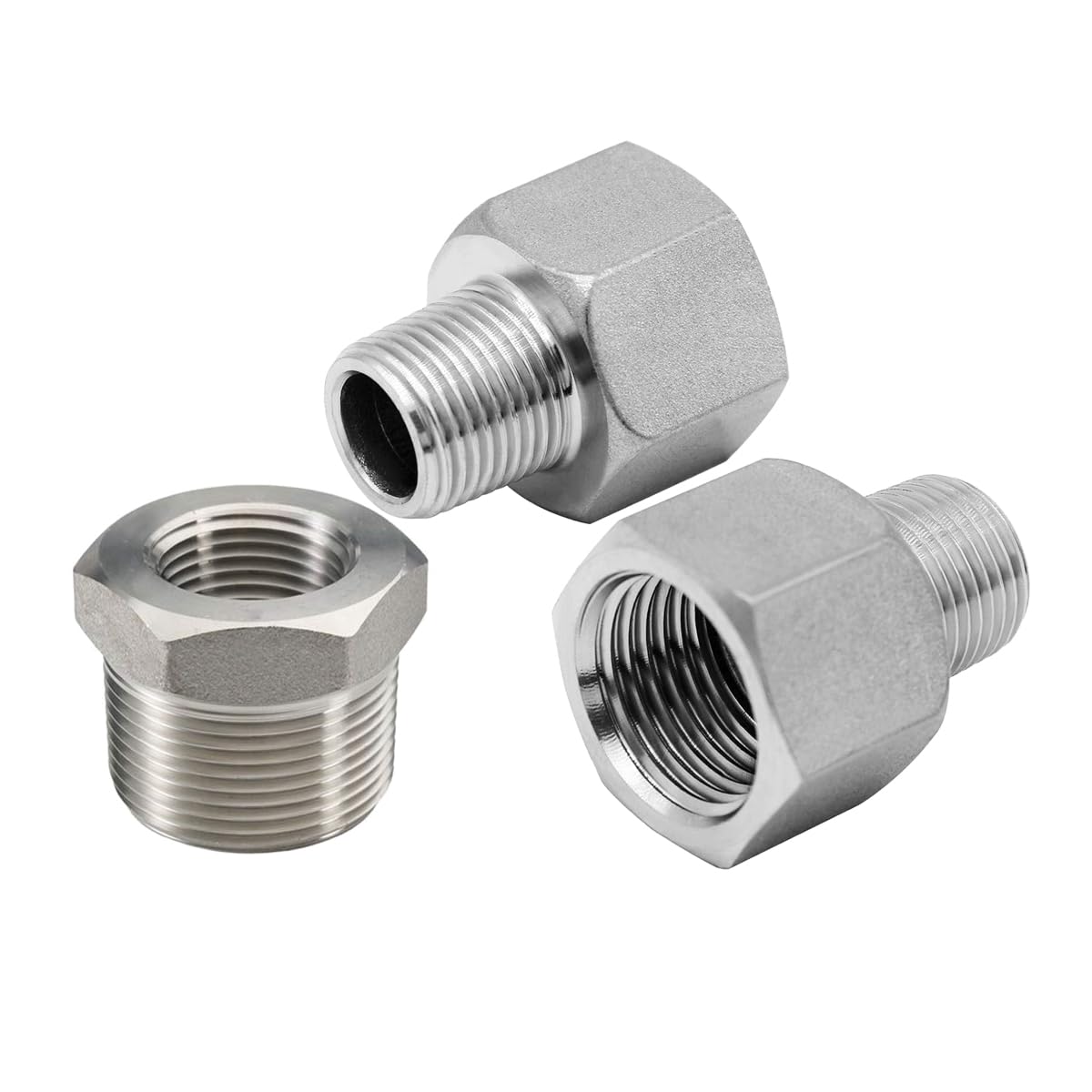 Amazon.com: Beduan Stainless Steel Pipe Fitting NPT Adapter 1/2 to 3/8 ...