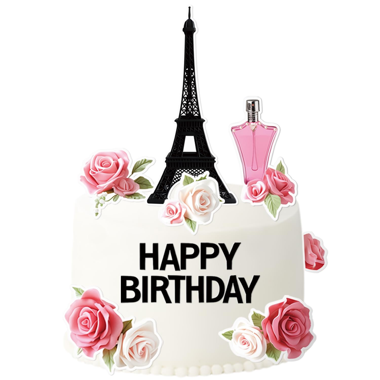 Amazon.com: Black Eiffel Tower Cake Toppers Decorations for Paris ...
