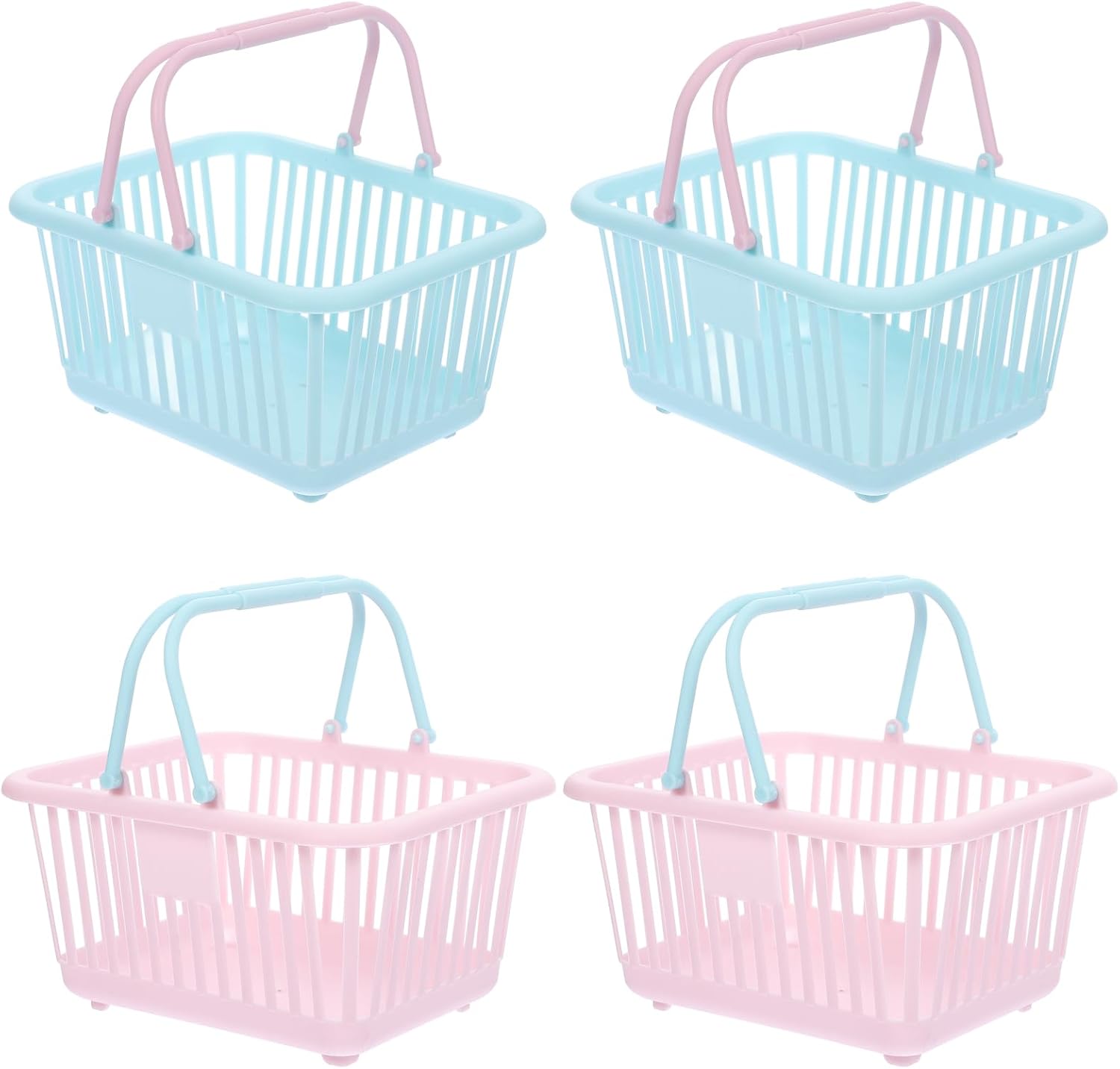 Amazon.com: Play Store 4 Pieces Kids Small Shopping Basket Mini Plastic ...