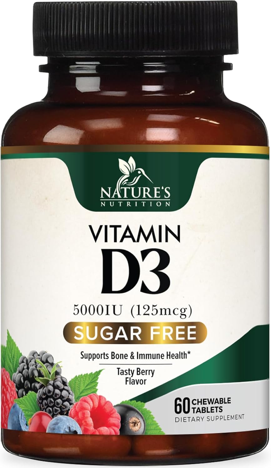 Amazon.com: Vitamin D3 5000 IU (125 mcg) Per Serving - Extra Strength ...