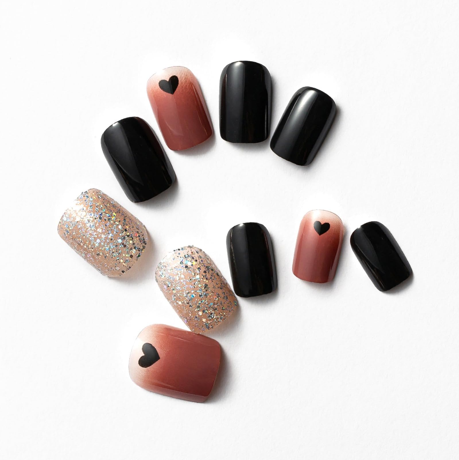 Amazon.com: YoYoee Solid Color Nails Tips Short Square False Nails ...