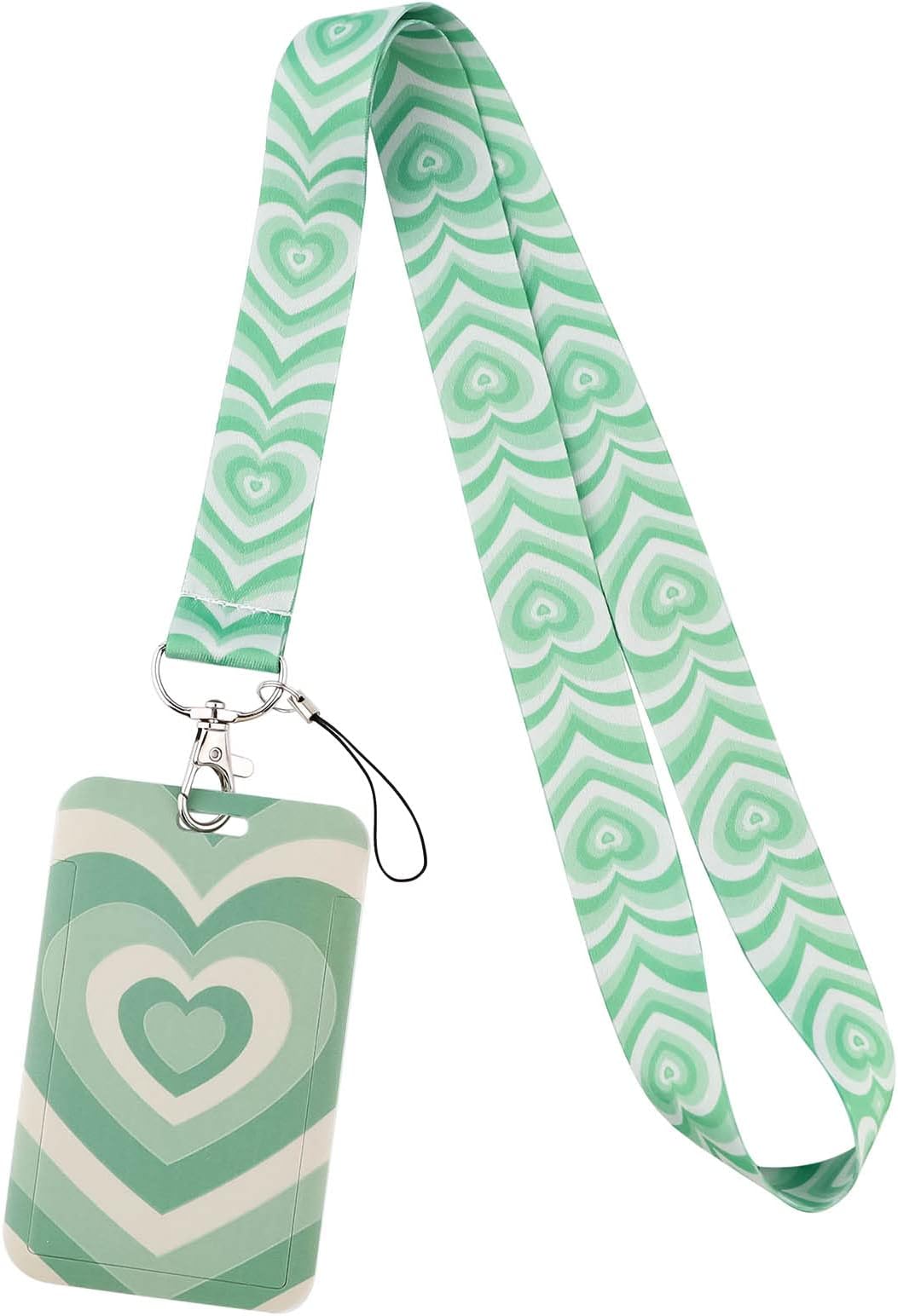 Amazon.com : BKBKAAK Cute Green Lanyard for ID Badges Preppy Keychain ...