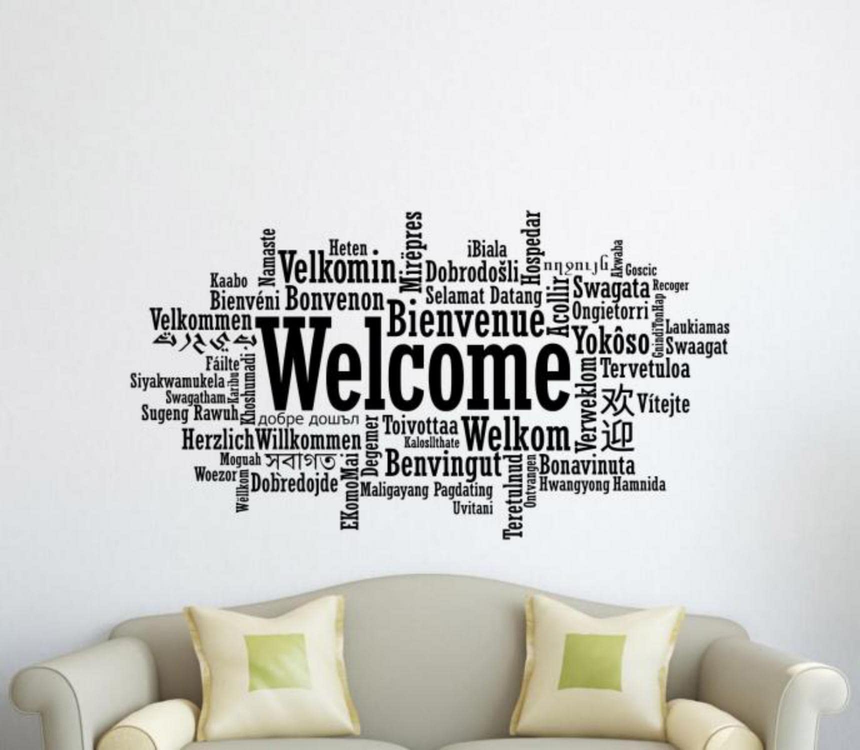Amazon.com: Welcome in Different Languages Wall Decal Sign Vinyl ...