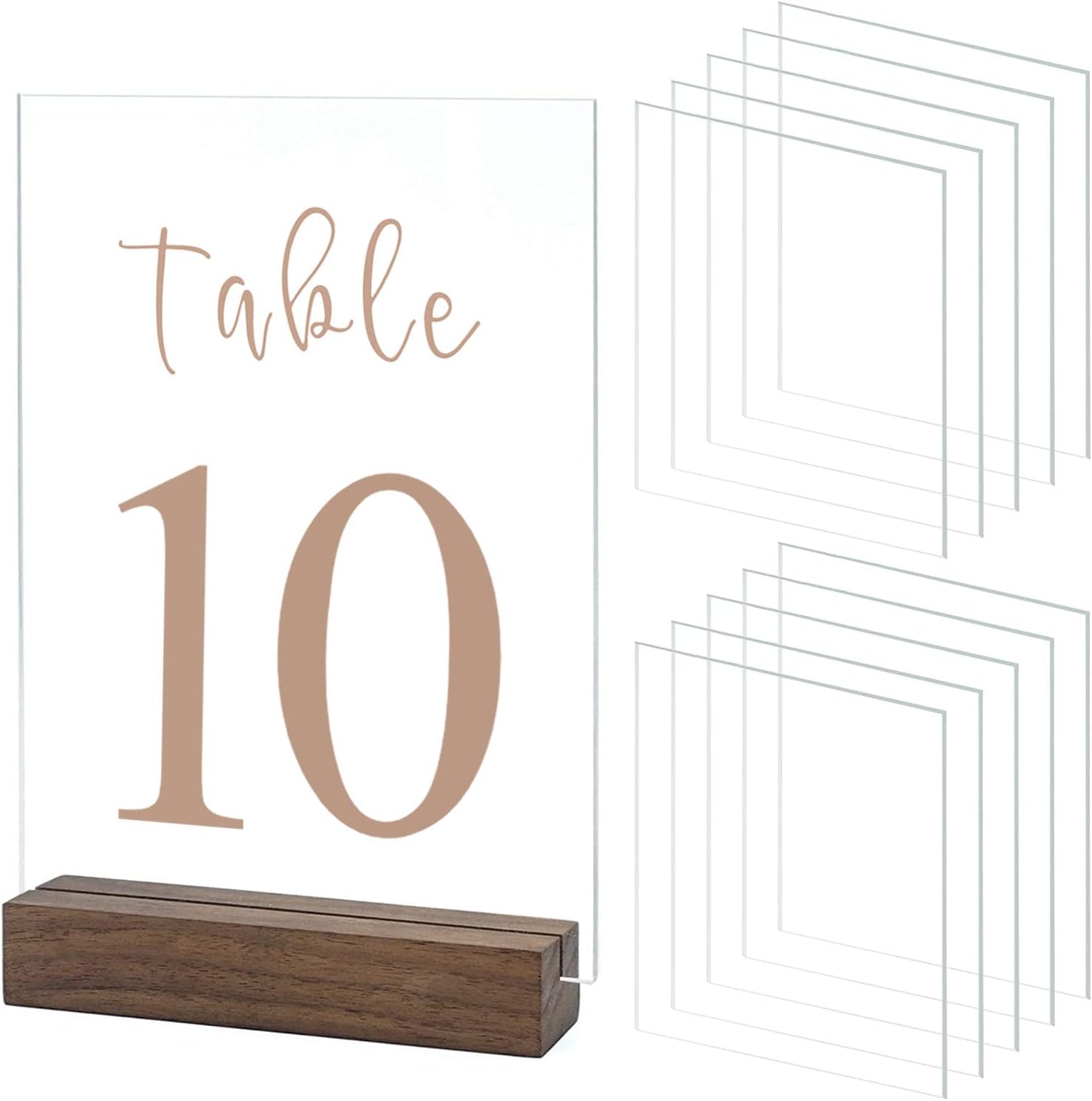 Amazon.com: 10 Pack Clear Acrylic Sign for Table Numbers, 5x7 Inch ...