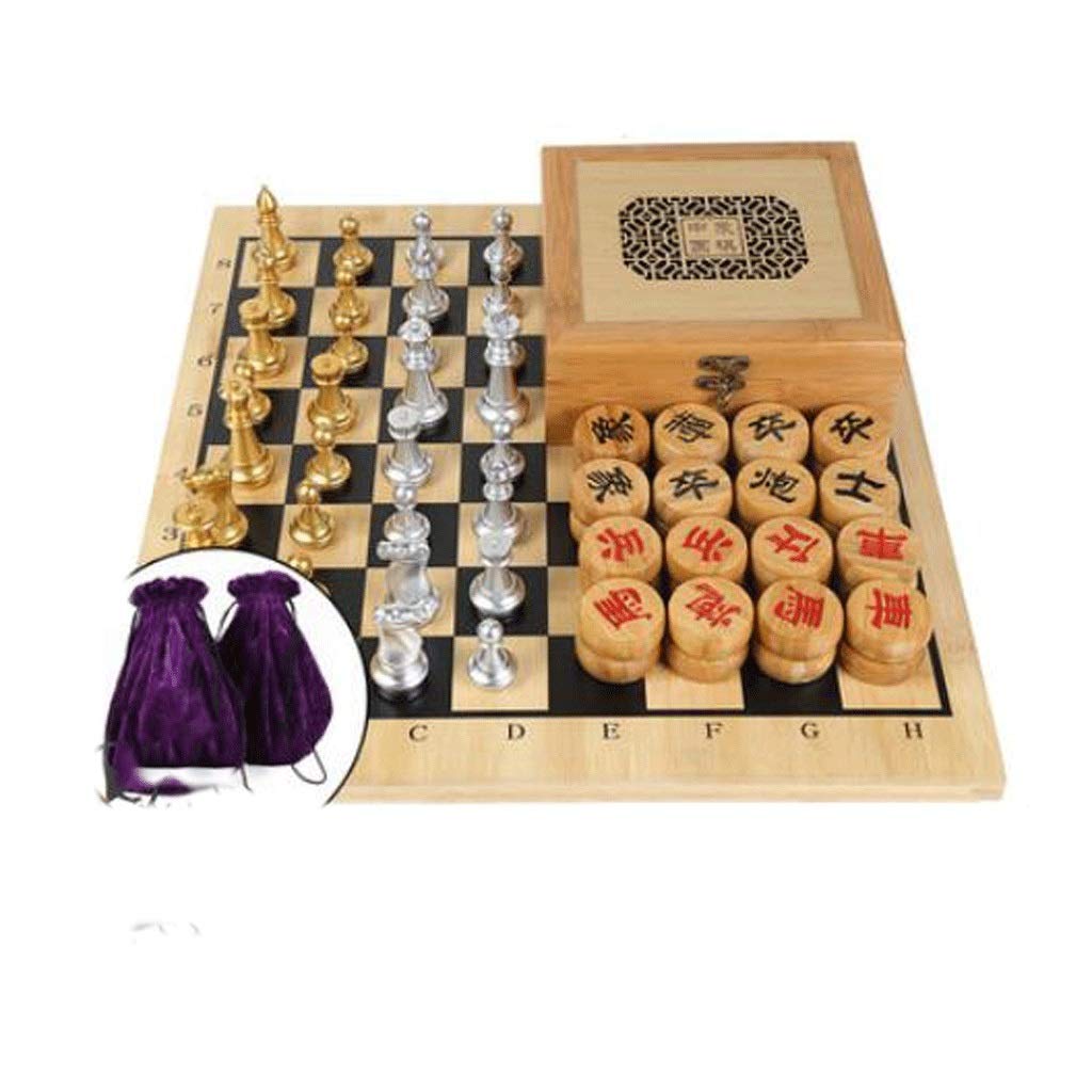 Buy NIVOK Portable Chess Set Natural Bamboo Chess Set for Kids and ...