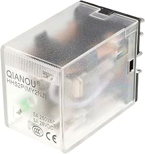 uxcell Electromagnetic Power Relay, DC 24V Coil Green Indicator Light 8 Pin DPDT Electromagnetic ...