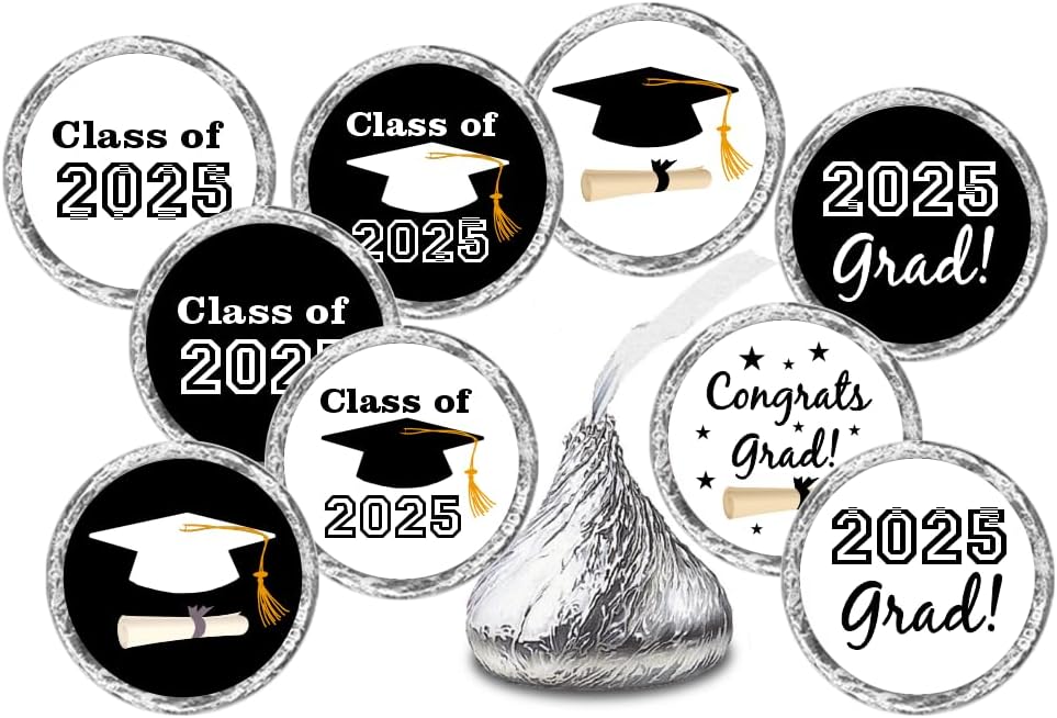 Amazon.com: 216 New Graduation Party Cap Class of 2025 Favor Kisses ...