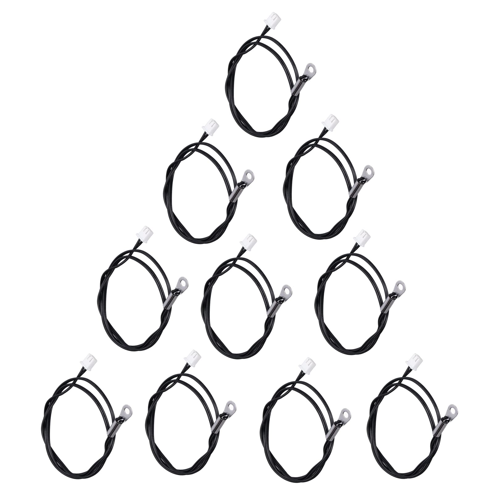 10Pcs NTC Thermistors Temperature Sensor Probe Round Lug Cold Pressed ...