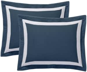 Amazon.com: Steel Blue Dual Tone Pillow Shams Set of 1pc - Luxurious and Soft - 600 Thread Count ...