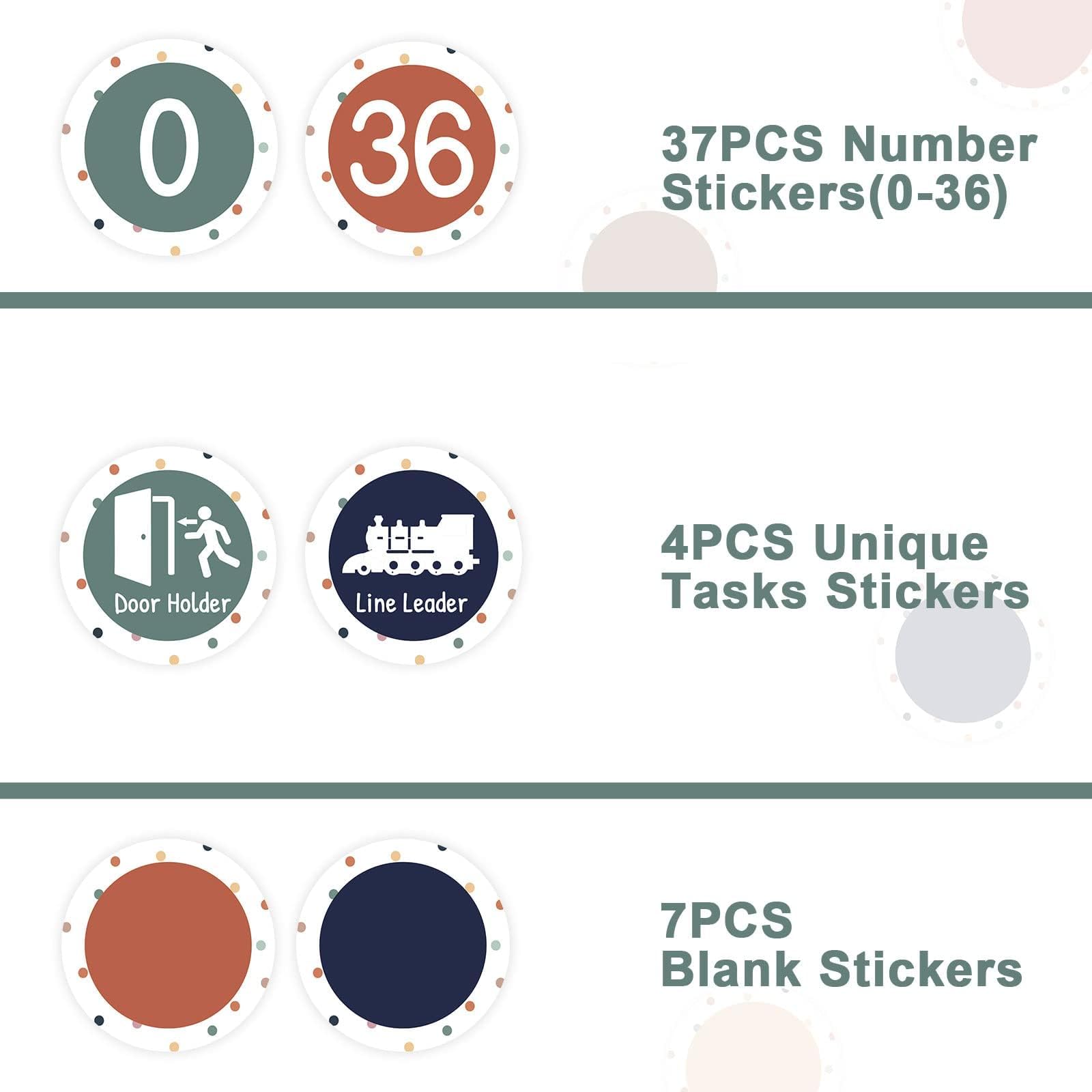 Snapklik.com : 48PCS Boho Numbers Stickers Classroom Decorations ...