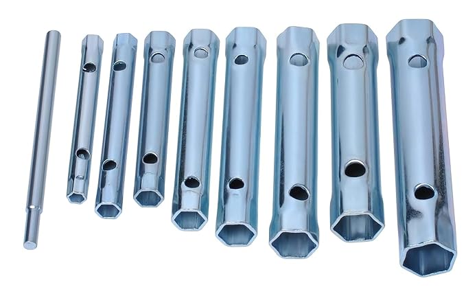 GREYTEN Tubular Spanner Set, 9Pcs Dual-Ended Wrench Socket Plumber Back ...
