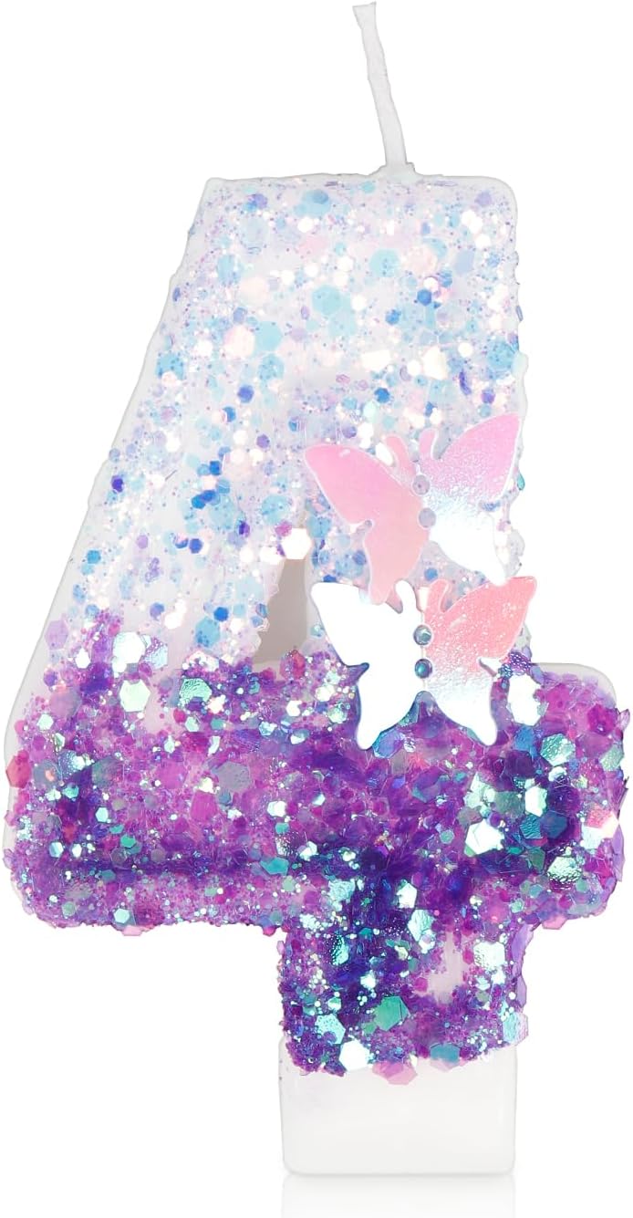Amazon.com: 3 X 2 Inch Birthday Number Candles, Glitter Number Candles ...