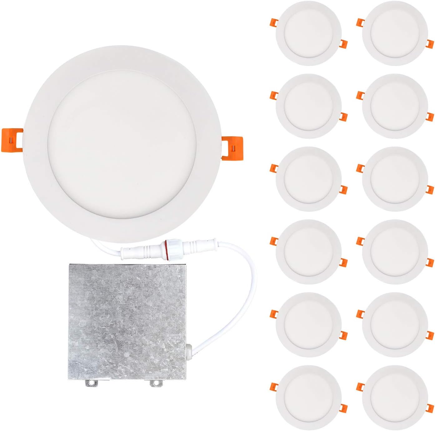 LUXRITE 2 Inch Square LED Recessed Light with Junction Box, 8W (50W ...