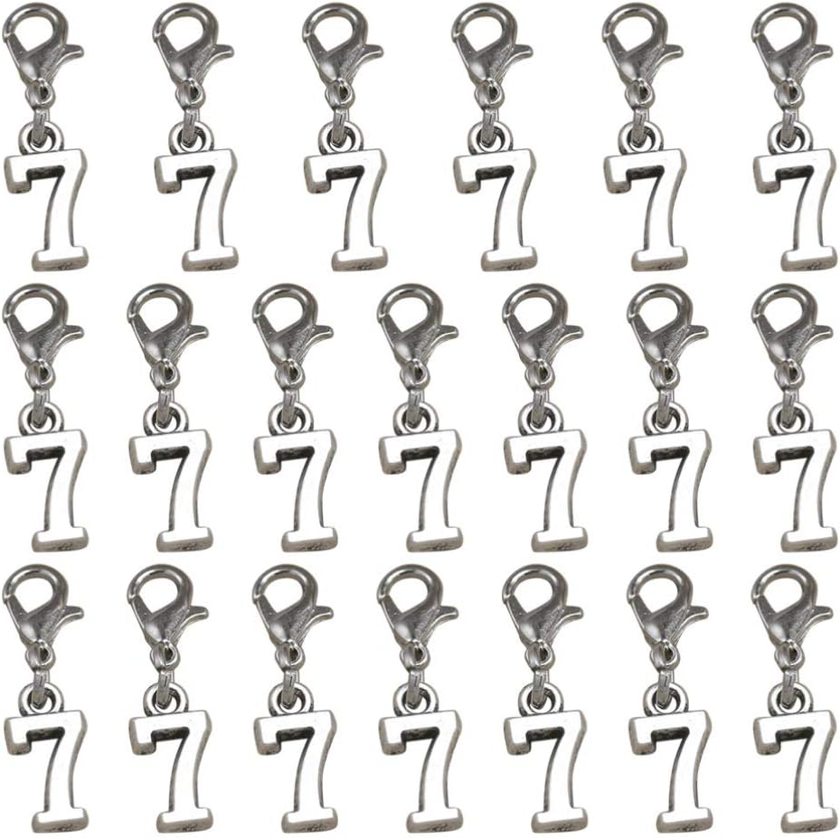 Amazon.com: SUPVOX 20pcs Clip on Number 7 Charm Dangle Charm Pendant ...