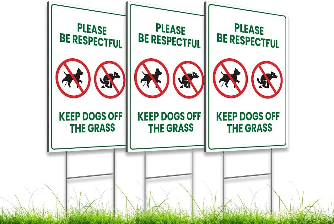 Amazon.com : 12x8 3X No Dog Poop Sign No Peeing Pets Plastic Signs for ...