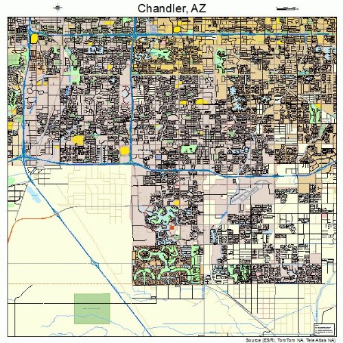 Amazon.com : Large Street & Road Map of Chandler, Arizona AZ - Printed ...