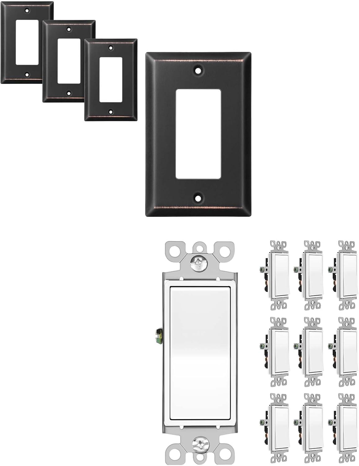 DEWENWILS Decorative Outlet Covers, 3 Way Light Switch - Amazon.com