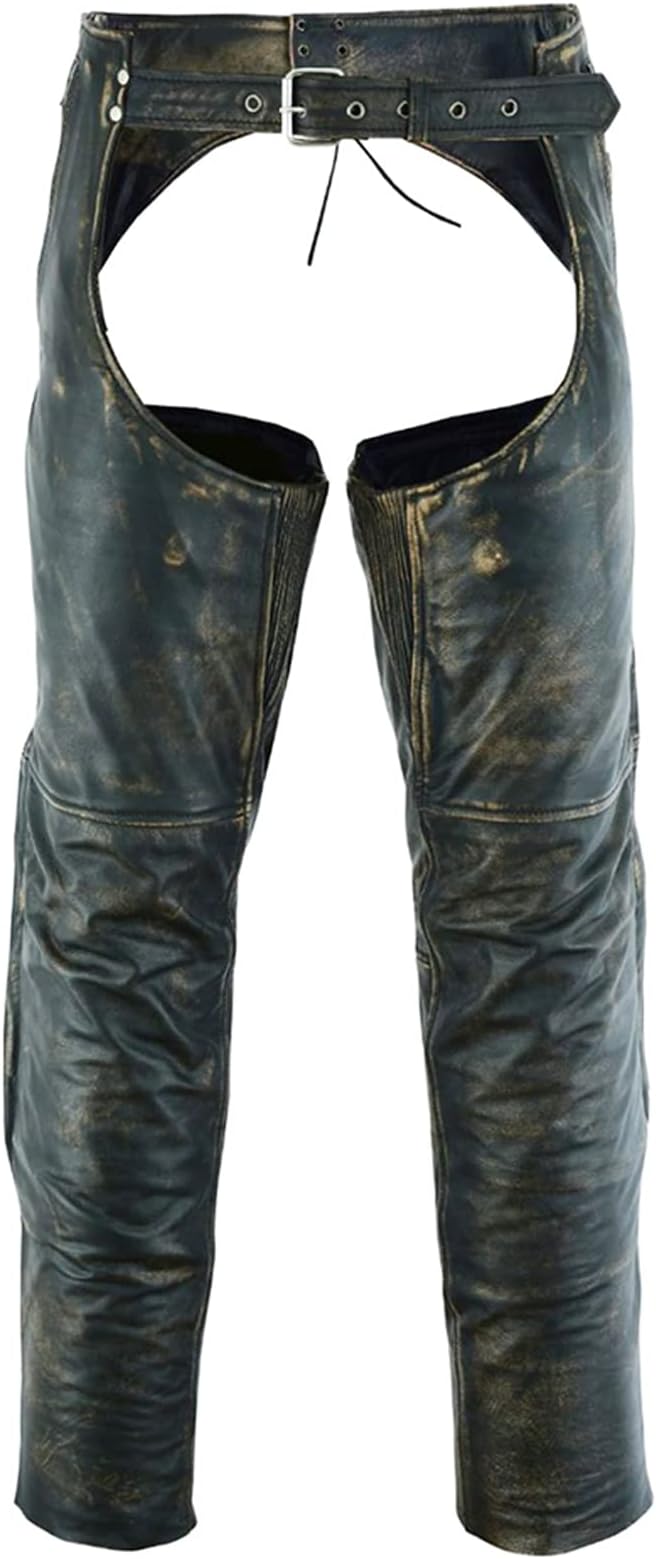 Amazon.com: Motorcycle Leather CHAPS BLACK COWBOY VINTAGE Unisex ...