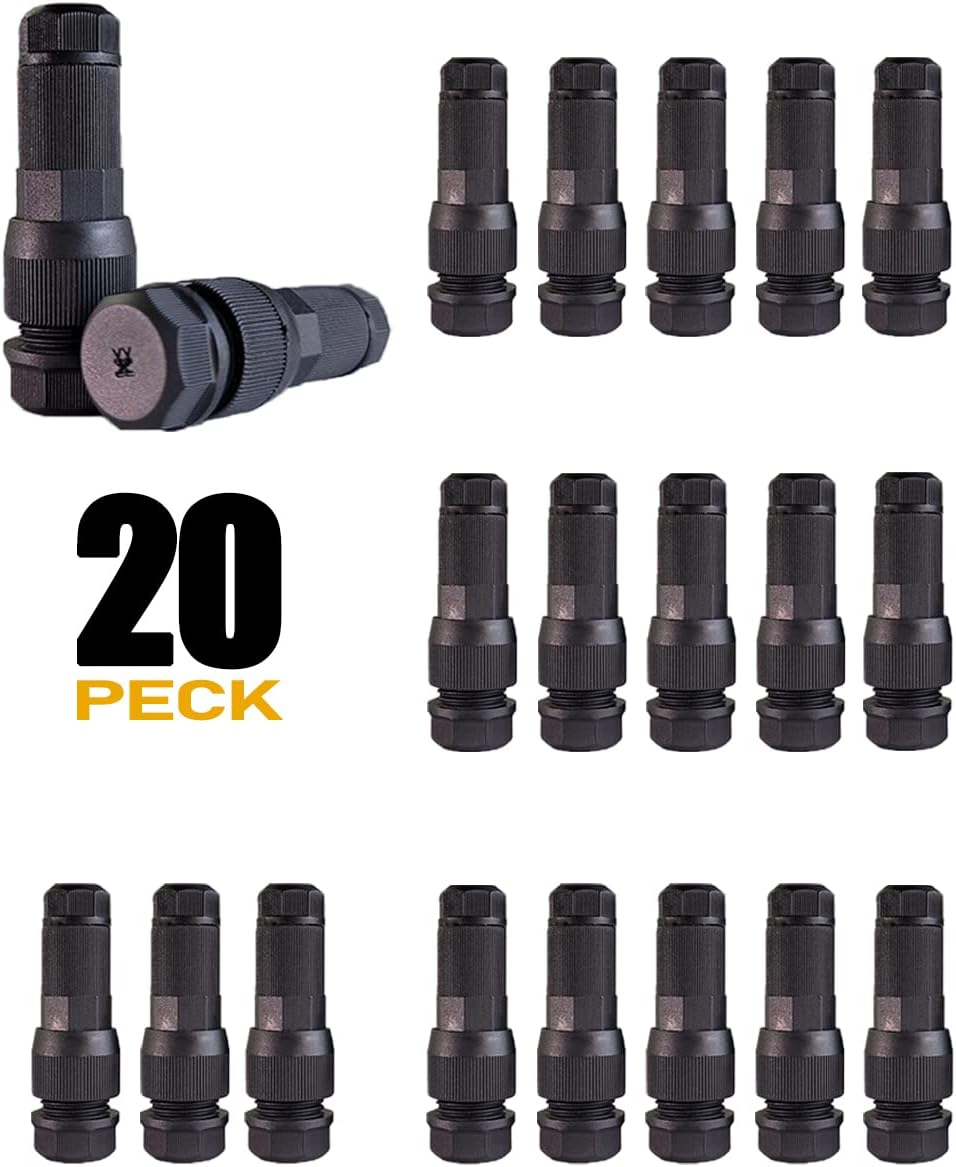 COLOER 20 Pcs Low Voltage Wire Tap Connectors Waterproof 12-20 Gauge ...
