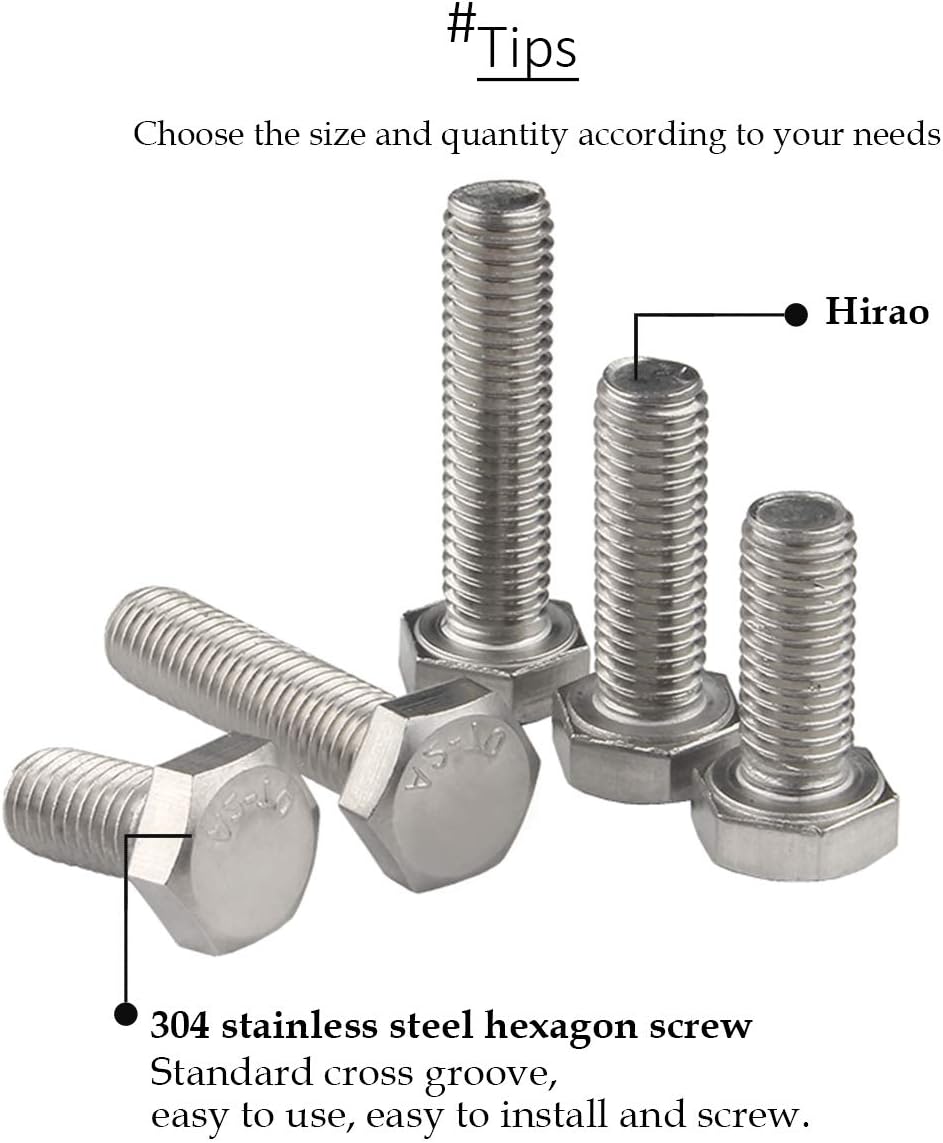 XFentech 1 Piece M18 Hex Bolt – Stainless Steel Hex Bolts Screws Fully ...