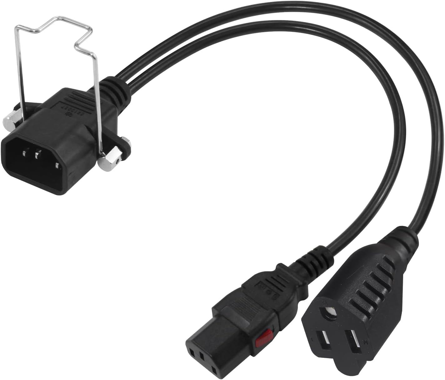 Amazon.com: KUNCAN C14 to C13+NEMA 5-15R Y Splitter Power Cord, 1FT ...