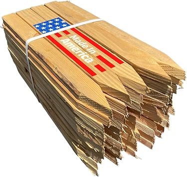 Amazon.com : Sandbaggy 18" Wooden Grading Stakes - Heavy Duty Stakes ...