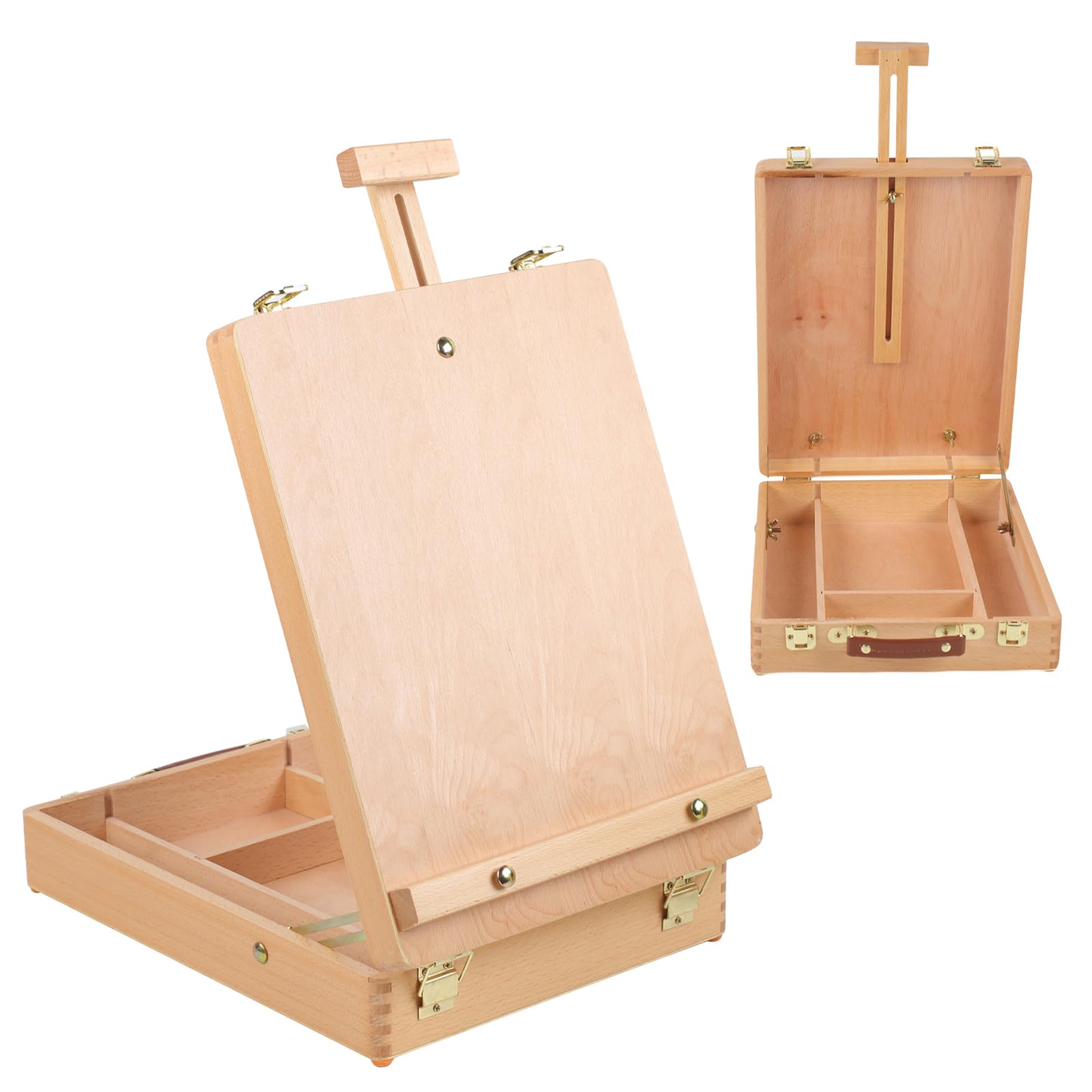 Amazon.com: Adjustable Beechwood Tabletop Painting Easel, Portable Art ...