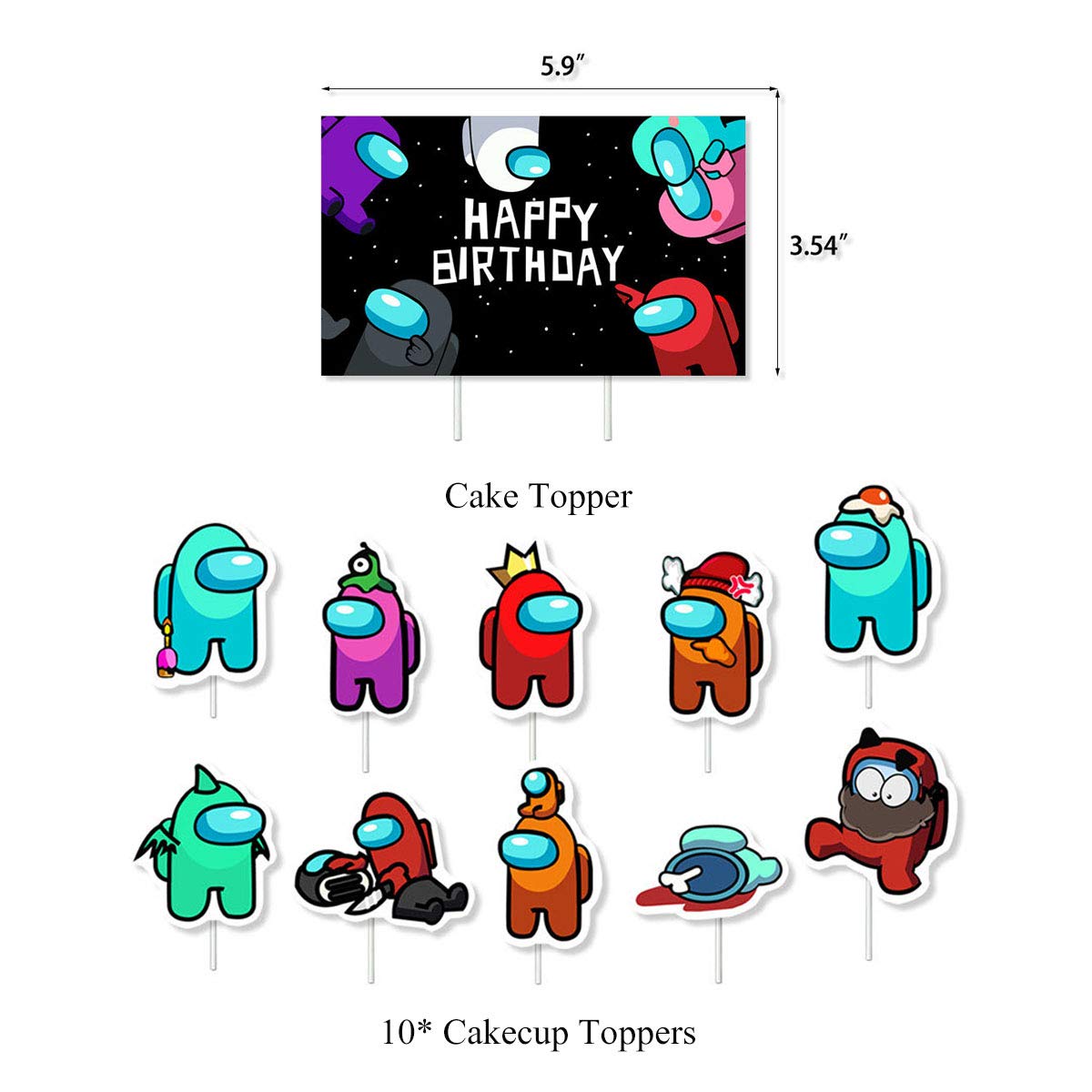 Among Us Party Supplies - Among Us Birthday Party Decorations Happy ...