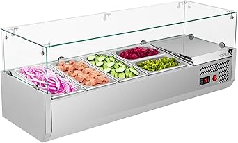 Amazon.com: ROVSUN 47" Refrigerated Condiment Prep Station Sandwich ...
