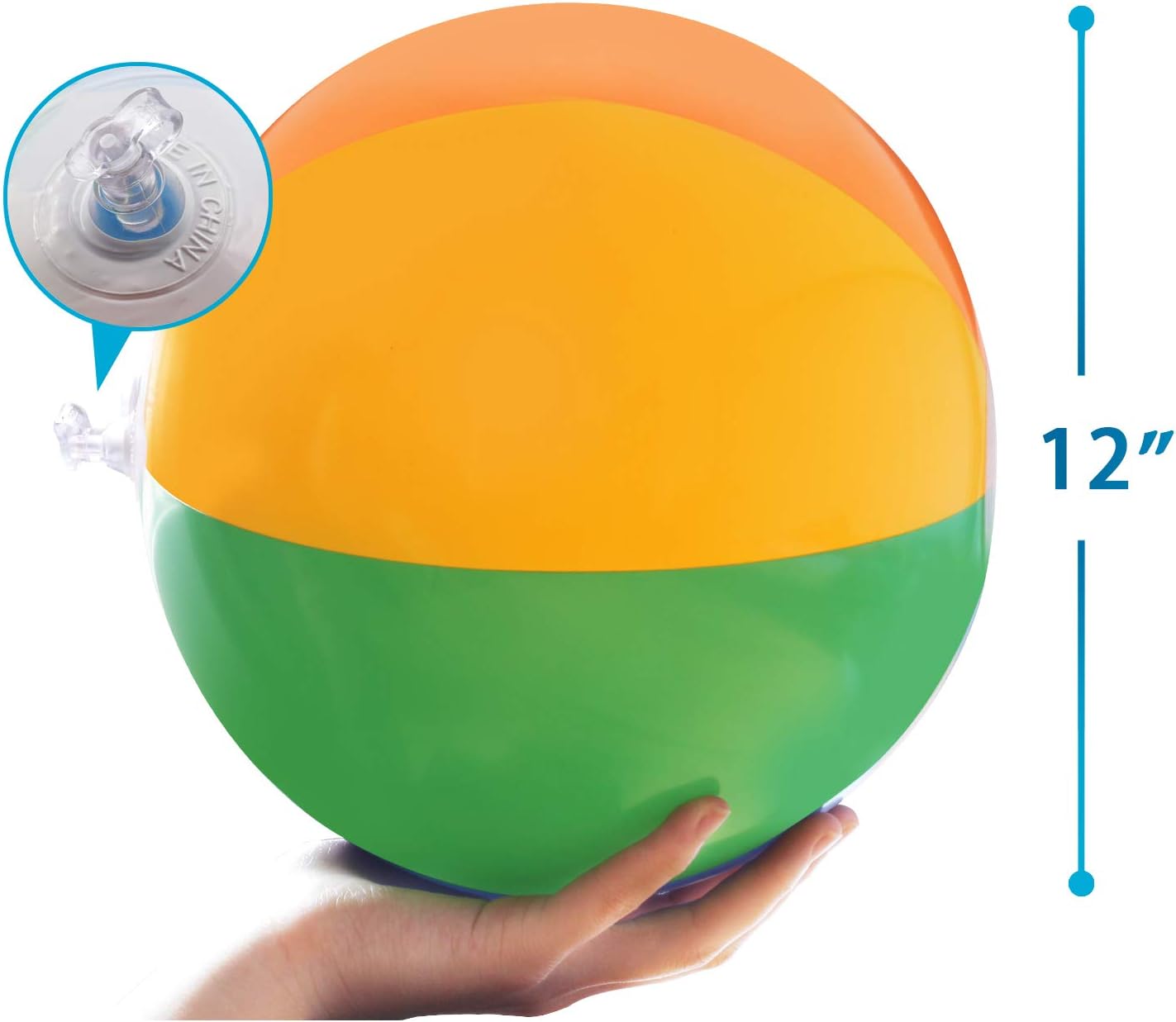 NOVELTY PLACE Inflatable Beach Balls – 12 Pack, 9″ Diameter, Bright ...