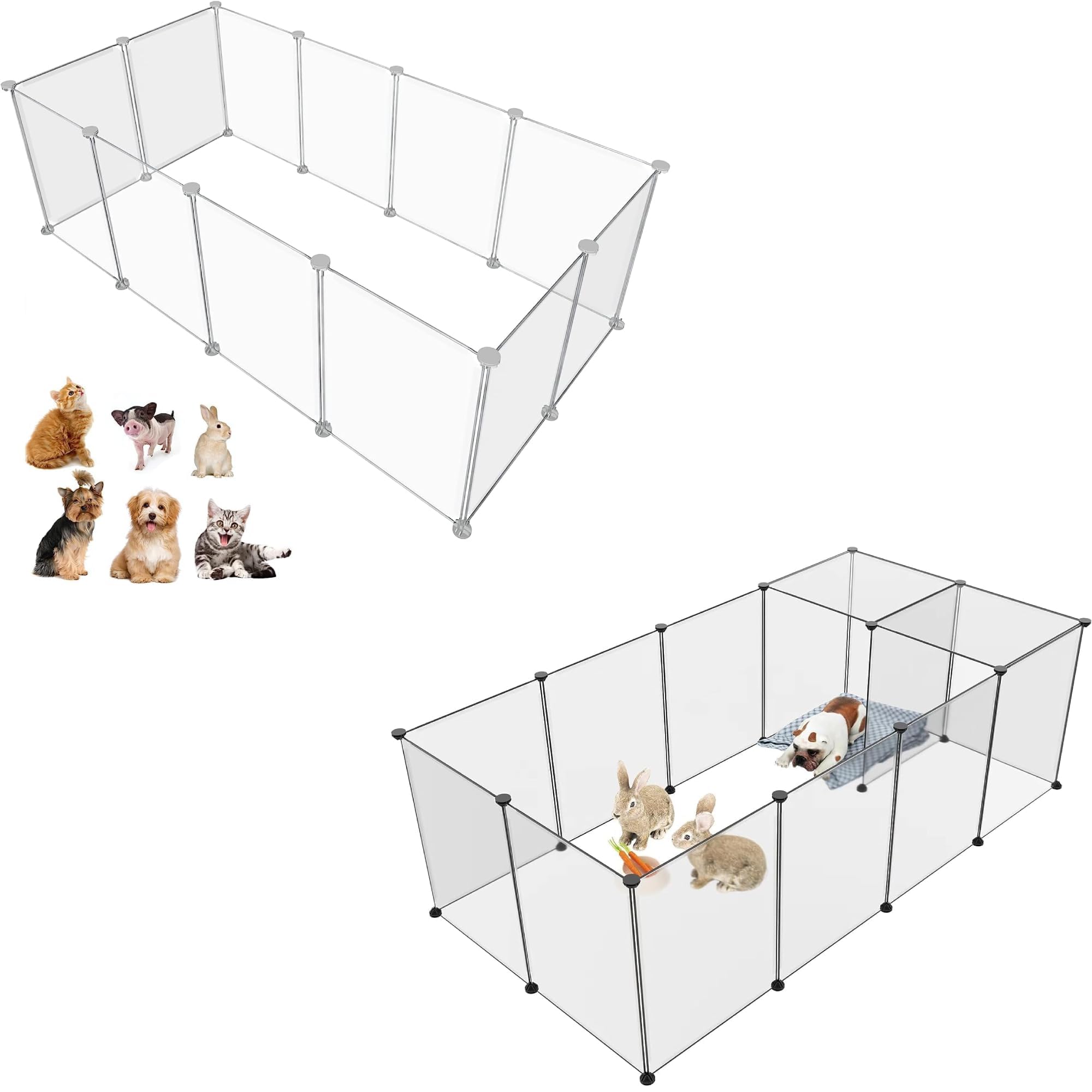 Amazon.com : Pet Playpen,Portable Small Animals Play Pen, Plastic Pet ...