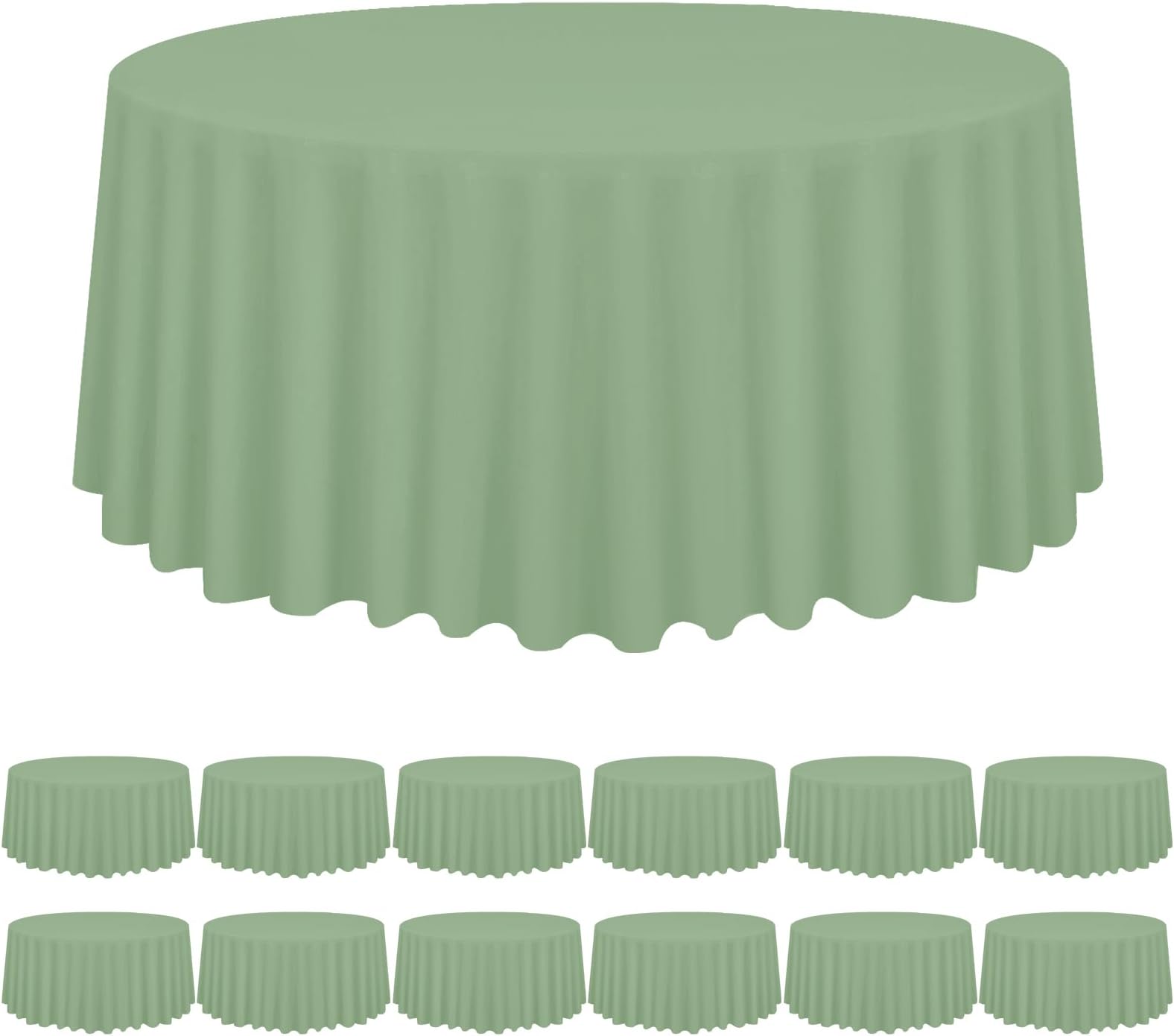 Amazon.com: Exquisite 6-Pack Premium Plastic Tablecloth 84in. Round ...