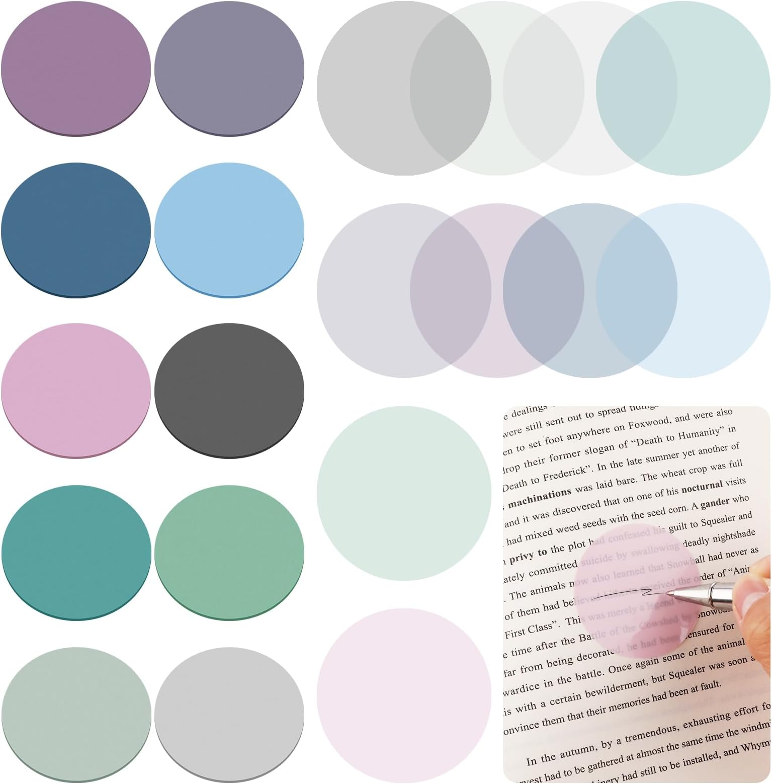 500 Pcs Transparent Round Sticky Notes - Post Tabs for Bible, Books ...