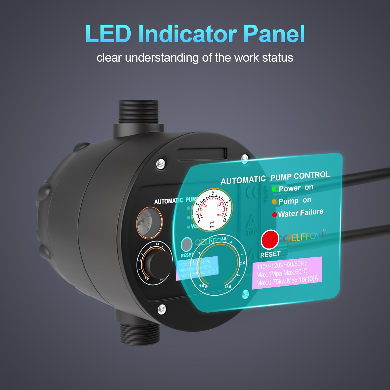 Digital Water Controller Smart Pump Controller With Digital Display - 2 ...