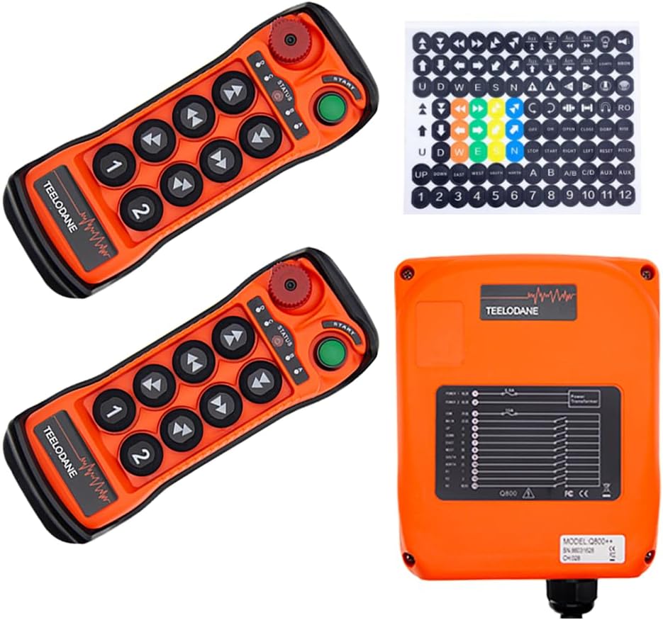 Amazon.com: Q800 Industrial Wireless Crane Remote Control kit 8 Button ...