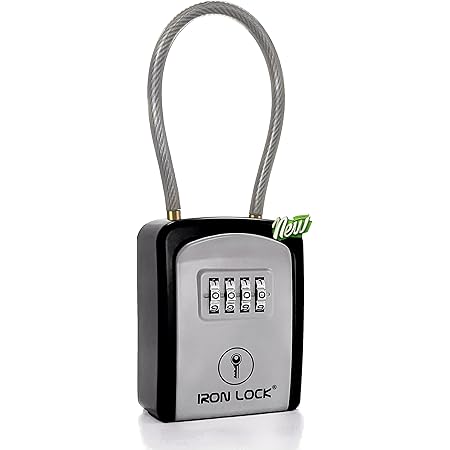 ShurLok SL-600W 4 Dial Numbered Key Storage Combination Lock Box, Blue ...