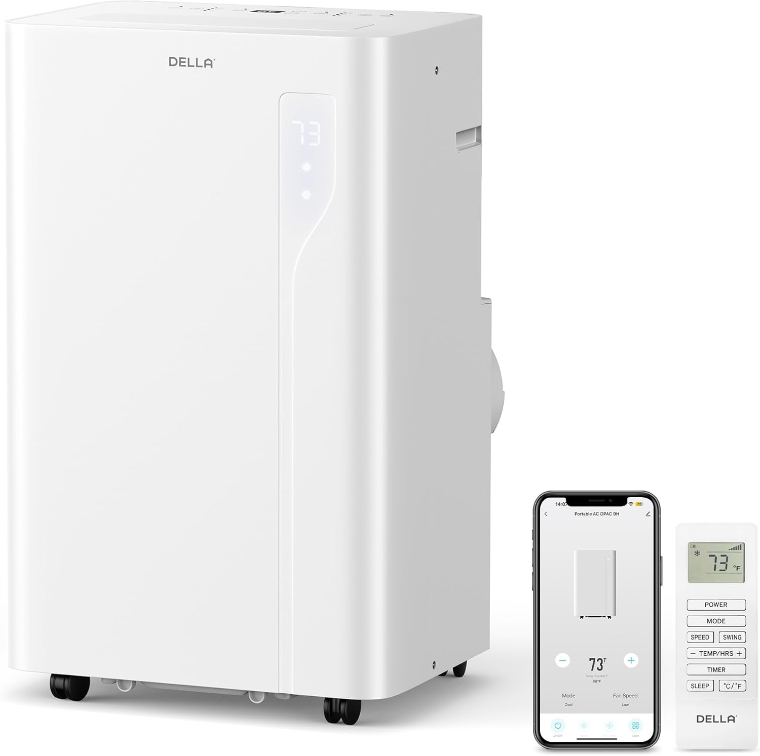 Amazon.com: DELLA 14,000 BTU Portable Air Conditioner with Heat Pump ...