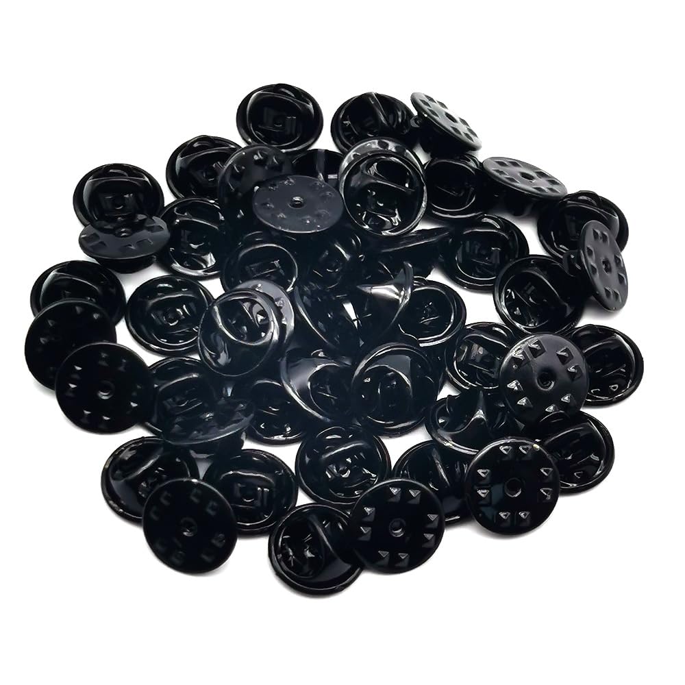 Amazon.com: 50 Pack Metal Pin Backs Lapel Pin Backs Locking Clasp ...