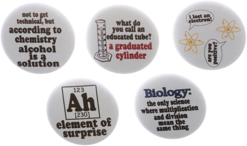 Amazon.com: Set of 5 Science Funny Humor Magnets Biology Chemistry ...