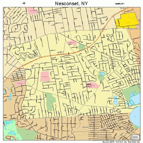 Amazon.com: Large Street & Road Map of Nesconset, New York NY - Printed ...