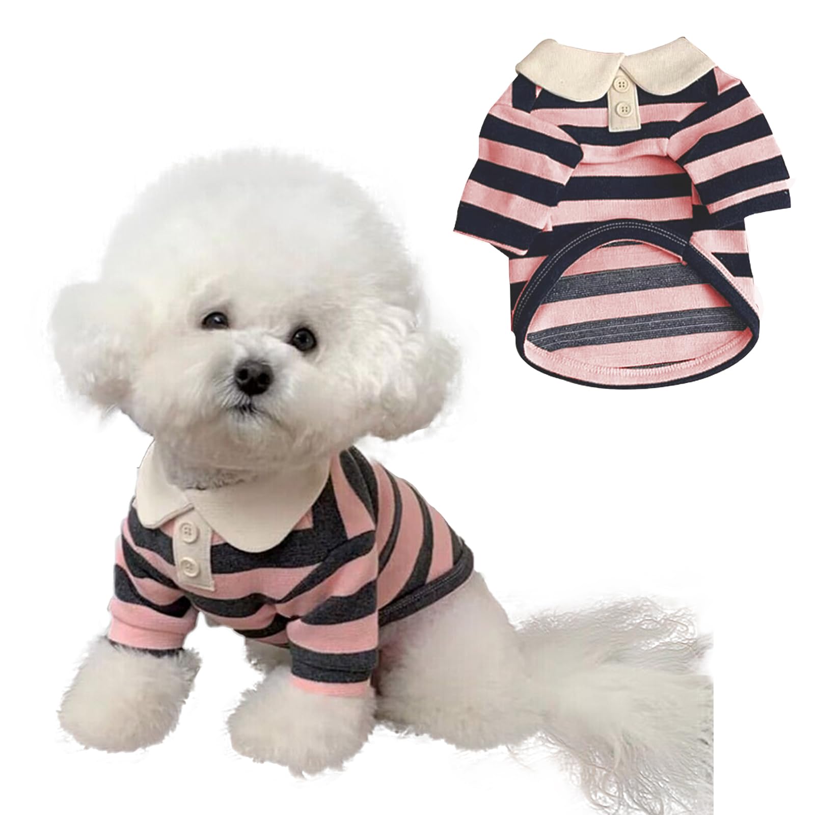 Amazon.com : MANON ROSA Dog Clothes Cute Polo Shirt - Soft & Breathable ...