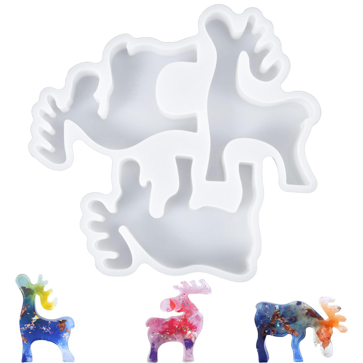 Amazon.com: Christmas Silicone Mold Moose, White Silicone Elk Candy ...