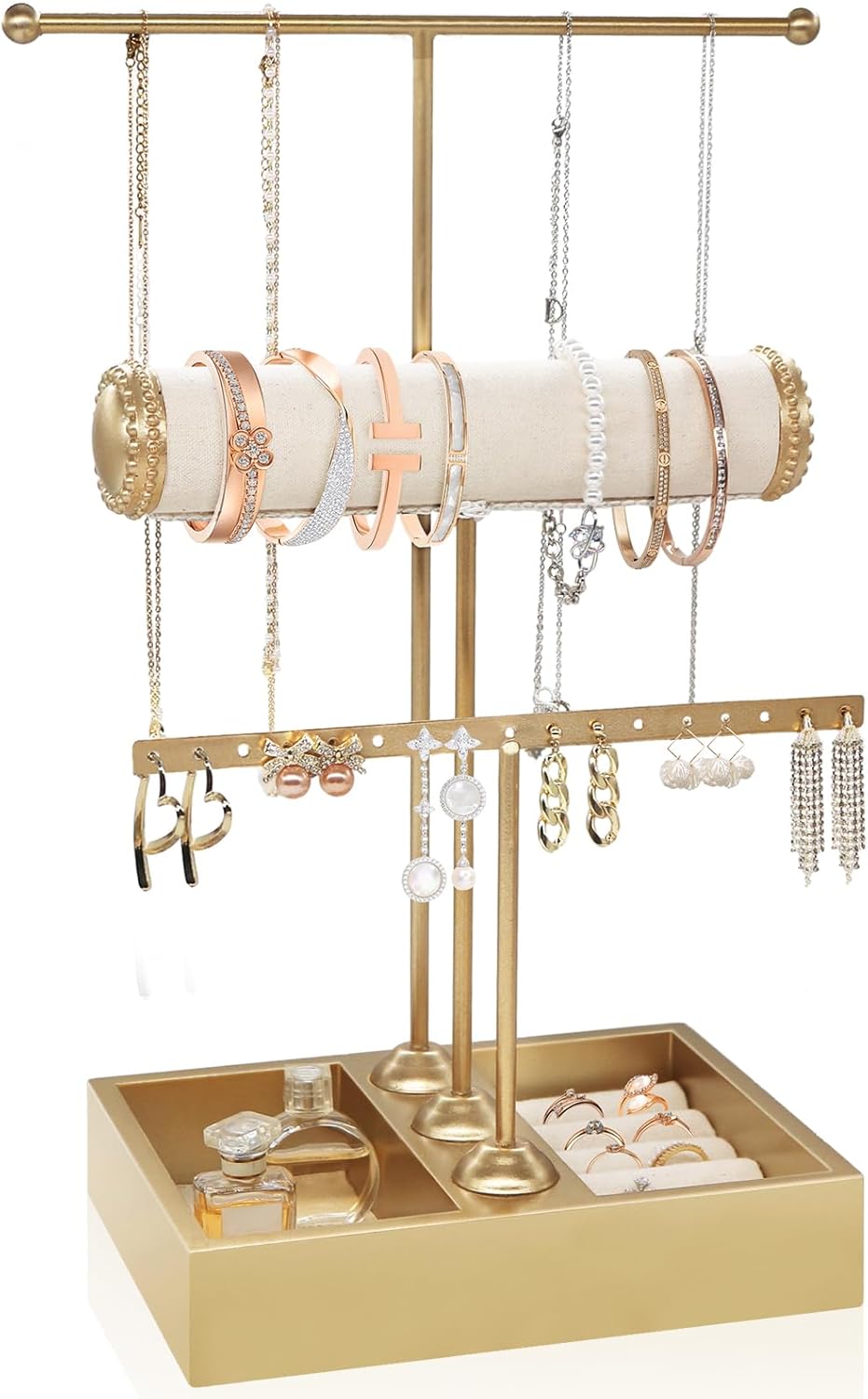 Amazon.com: FENRUNXU Jewelry Organizer Stand Necklace Organizer Earring ...